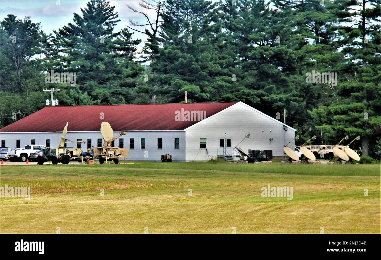 Army Signal Corps troops have an area of Fort McCoy, Wis., set up Aug ...