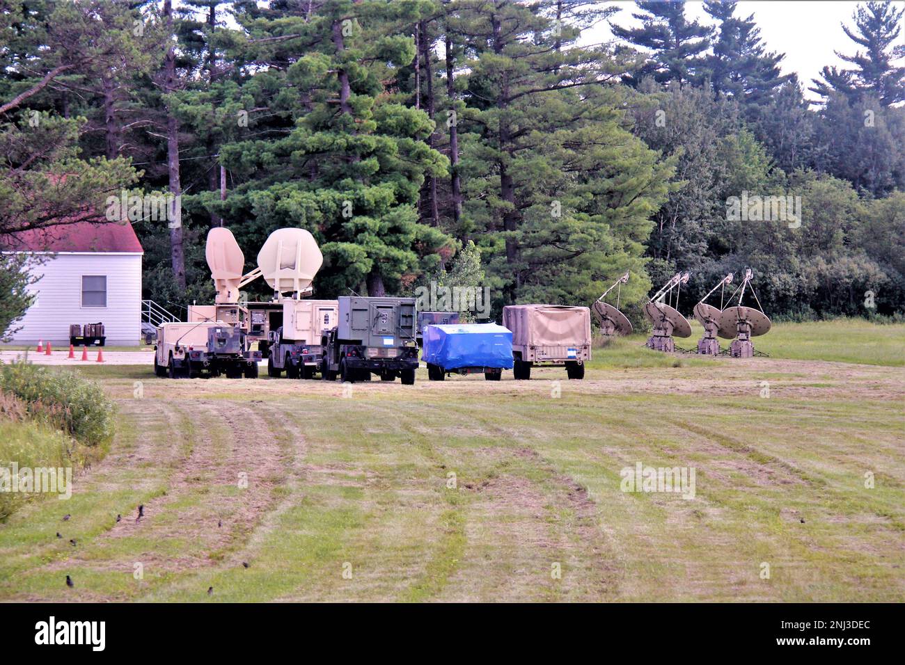 Army Signal Corps troops have an area of Fort McCoy, Wis., set up Aug ...