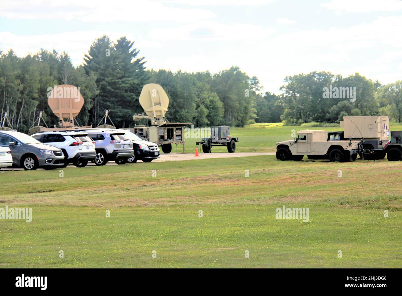 Army Signal Corps troops have an area of Fort McCoy, Wis., set up Aug ...
