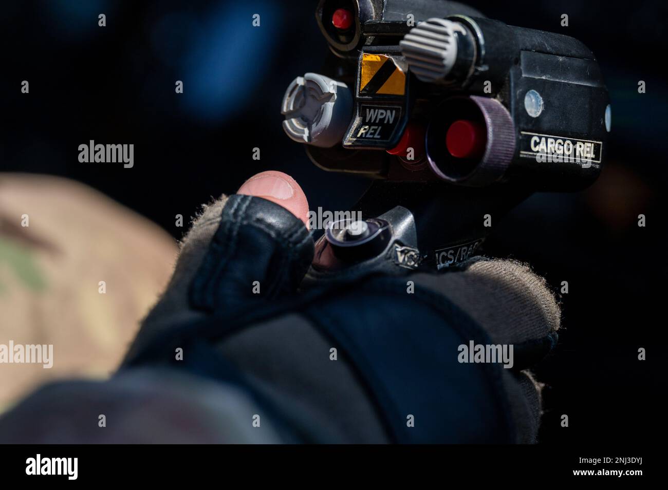 A H-60M Black Hawk helicopter pilot controls the aircraft during FBI ...