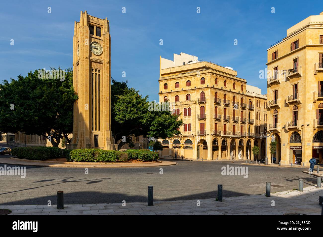 View of Nijmeh Square in Beirut. Traditional architecture in the old ...