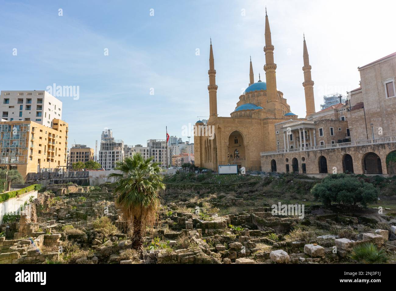 Mohammad Al-Amin Mosque and Saint George Greek ortodox church in the ...
