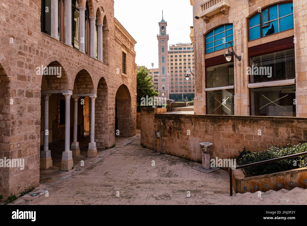 View of Nijmeh Square in Beirut. Traditional architecture in the old ...