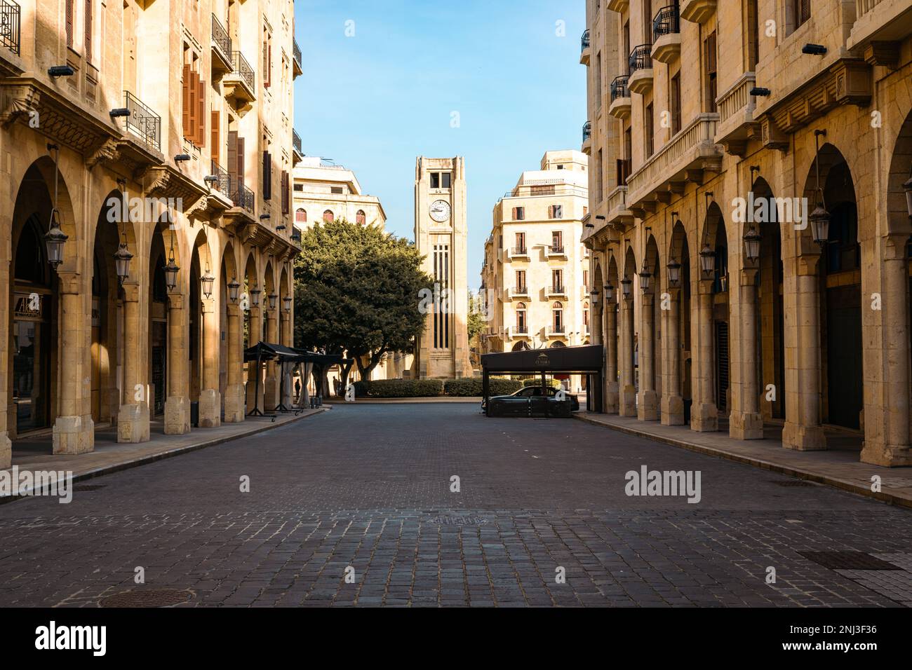 View of Nijmeh Square in Beirut. Traditional architecture in the old ...