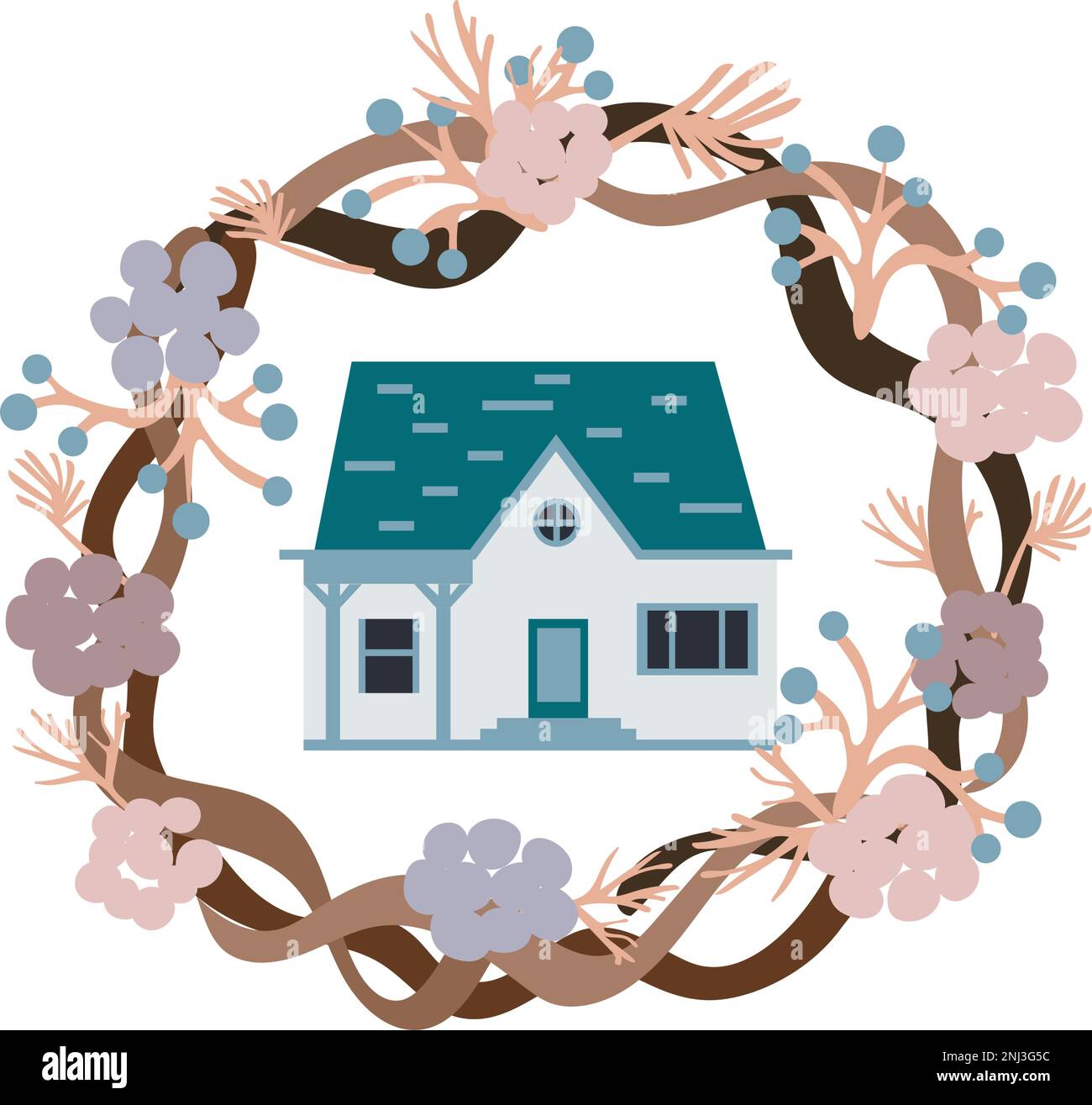 House roof decorated christmas Stock Vector Images - Alamy