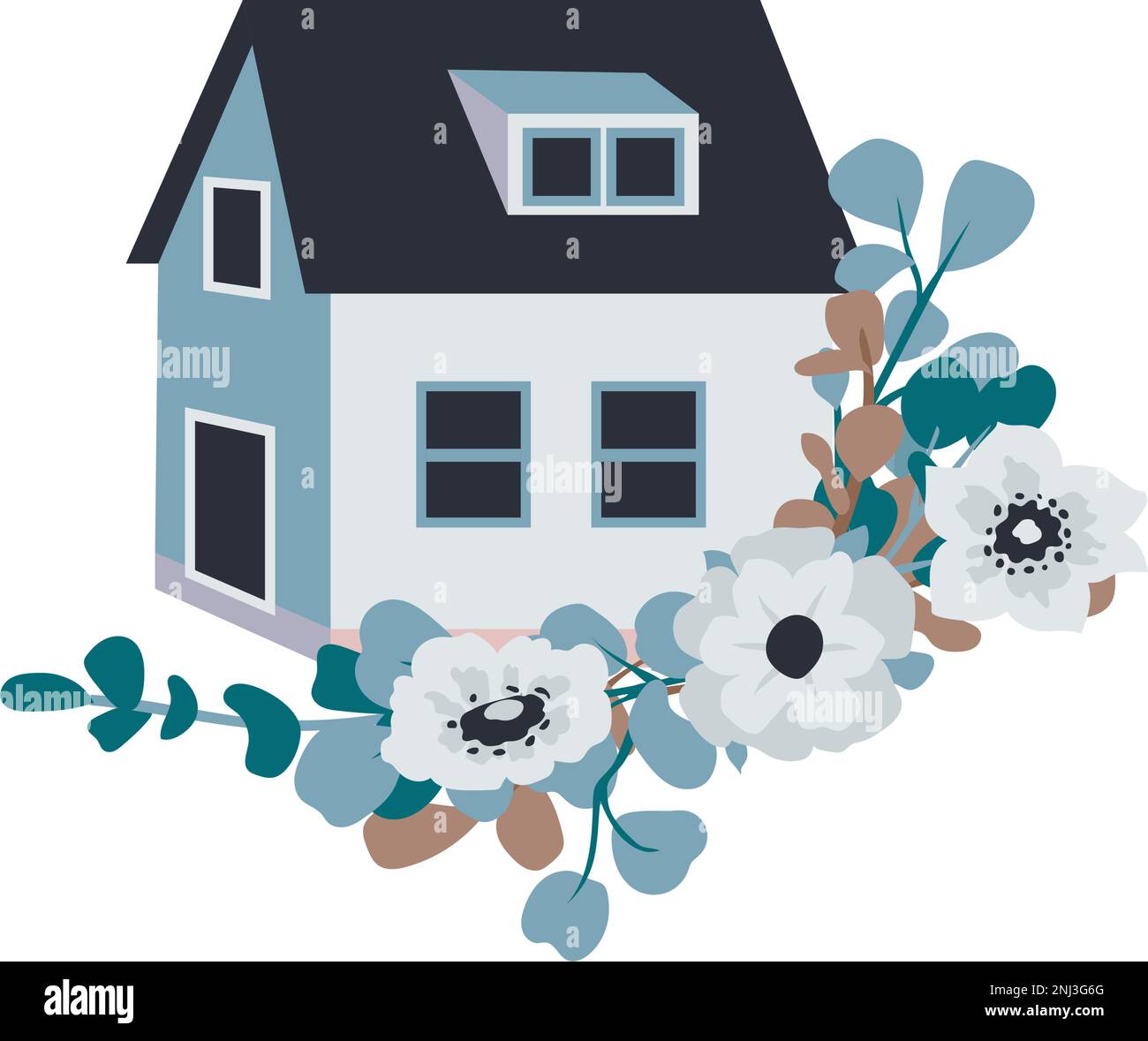 Front door home decorated Cut Out Stock Images & Pictures - Alamy