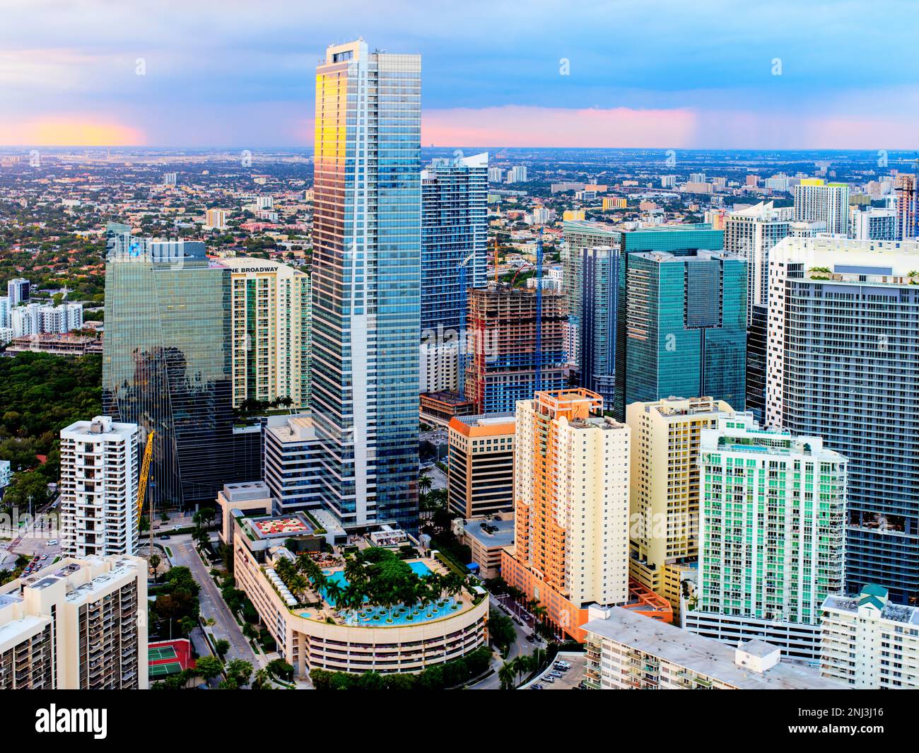 Four Seasons Hotel,Brickell Bay Miami Downtown, Aerial View,Miami,South ...