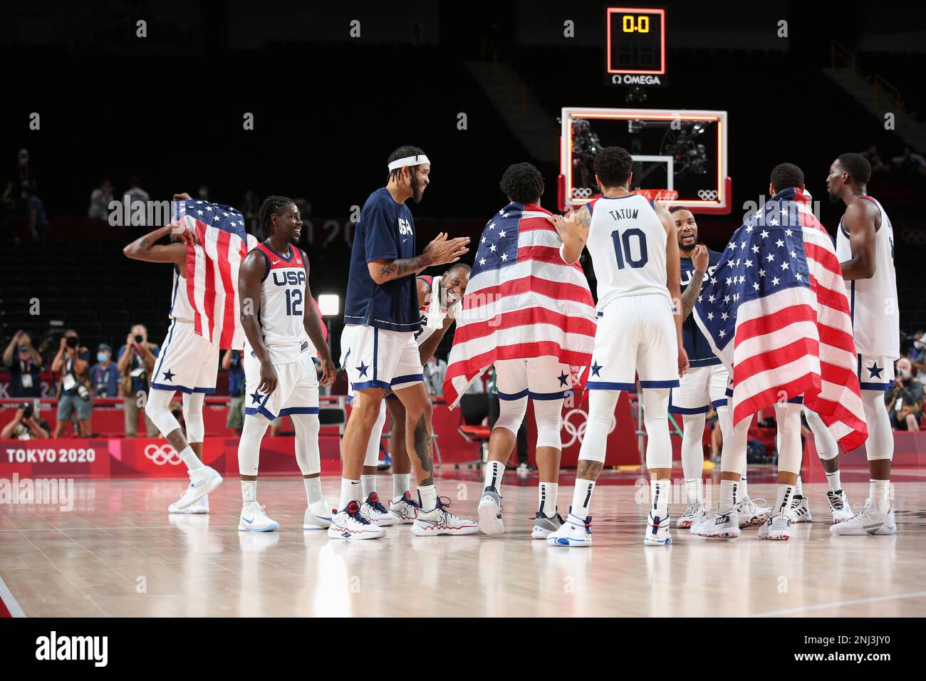 AUG 7, 2021: Team USA celebrate winning the Gold Medal in the Men's ...
