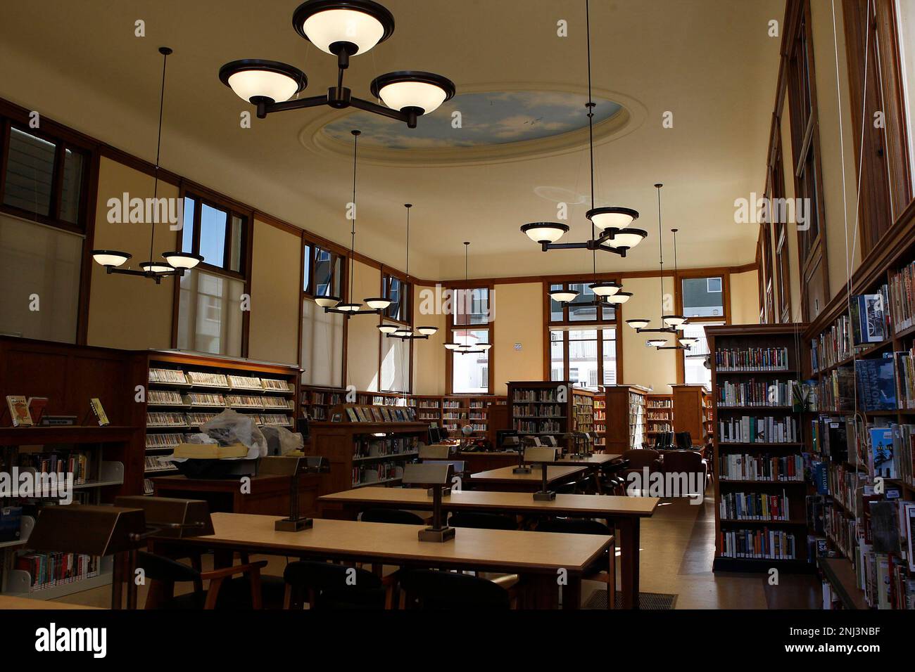 New bookcases, ceiling pendant lamps, overhead shelf lamps, flooring ...