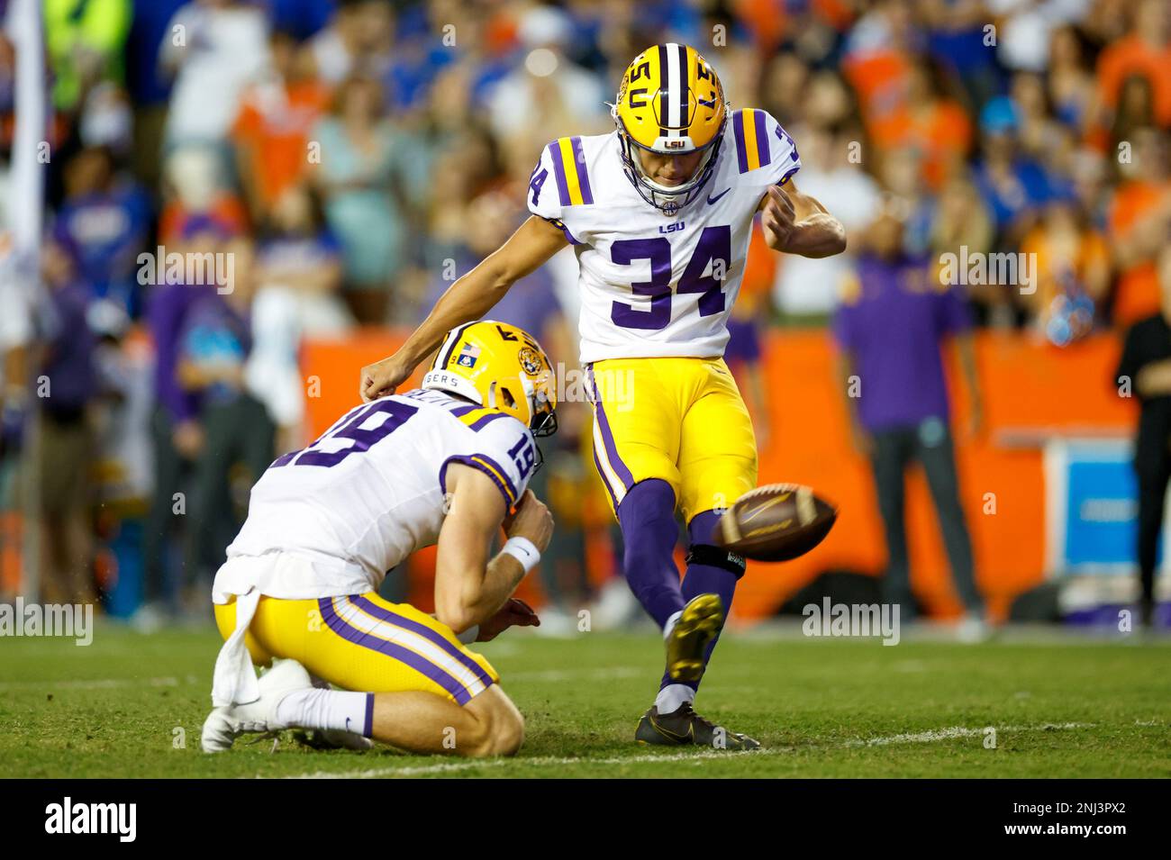 GAINESVILLE, FL - OCTOBER 15: LSU Tigers place kicker Damian Ramos (34 ...