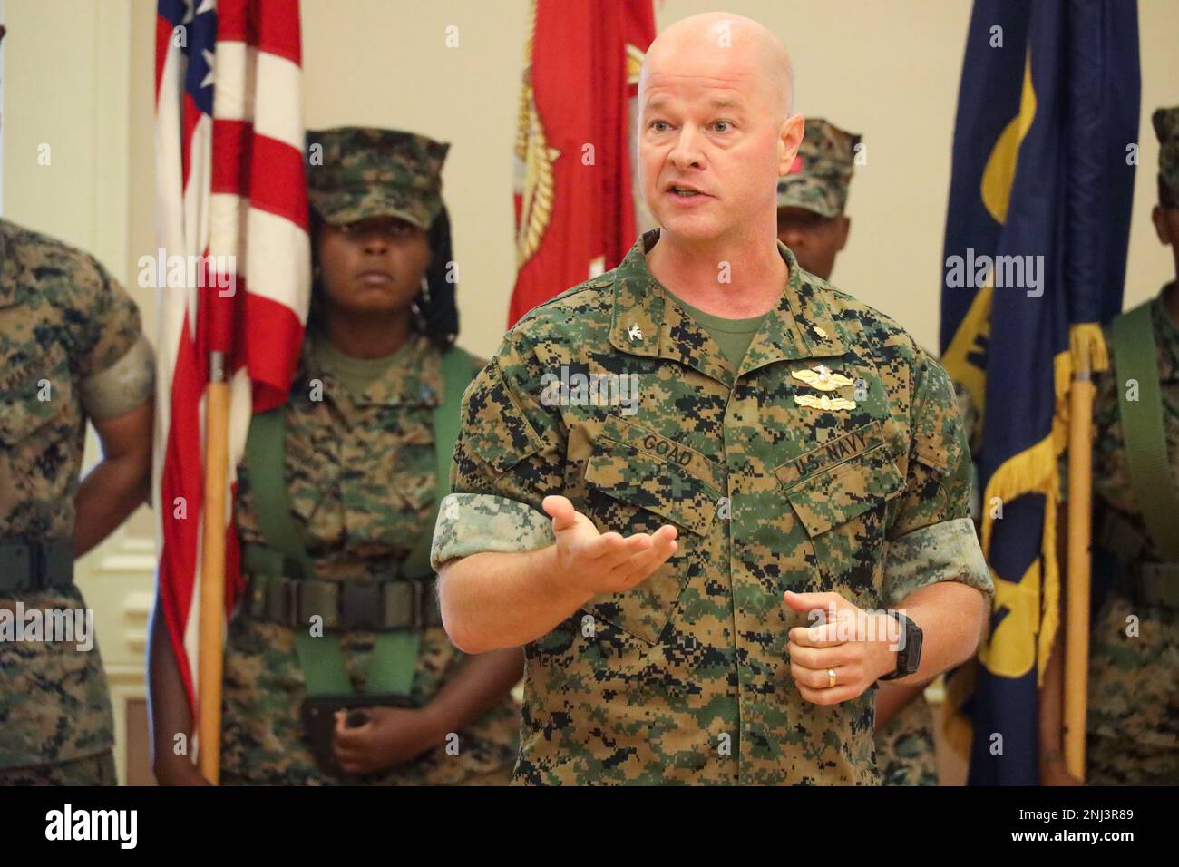U.S. Navy Capt. Dean Goad, the commanding officer of 2nd Medical ...