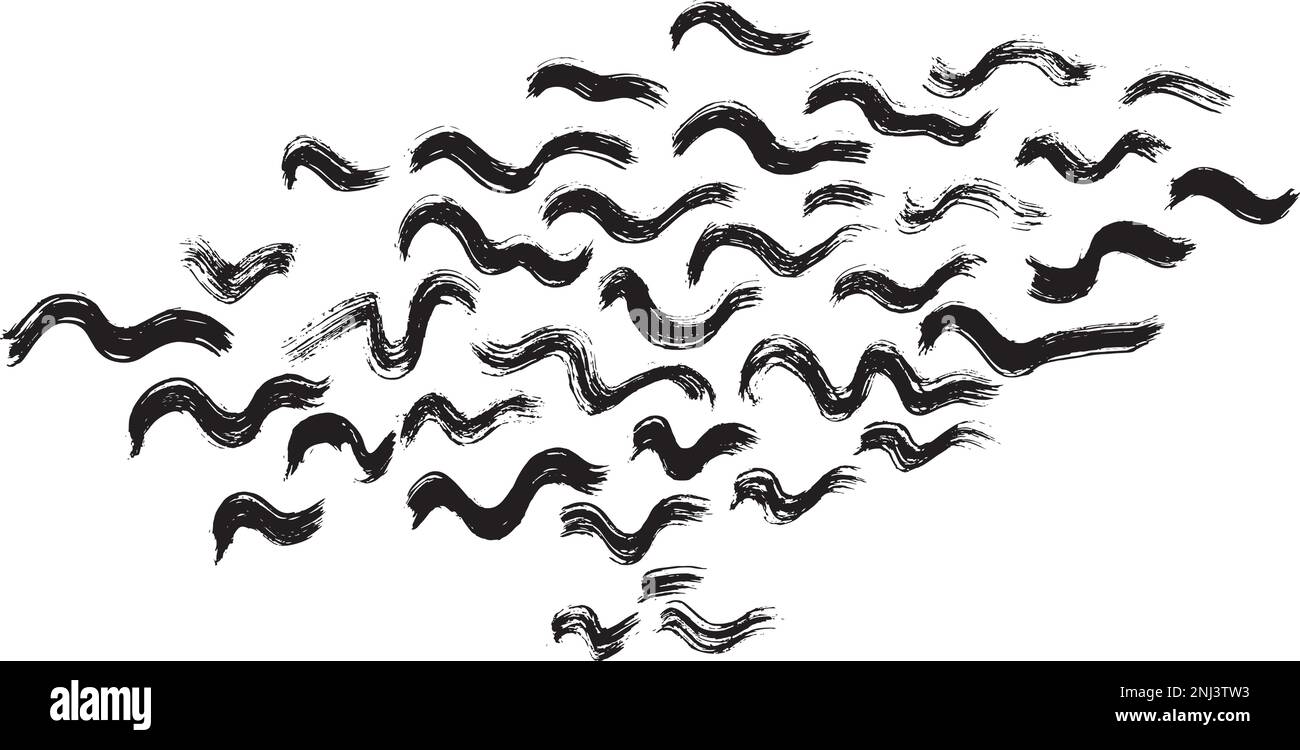 Ink Dry Brush Wavy Pattern Stock Vector Image & Art - Alamy