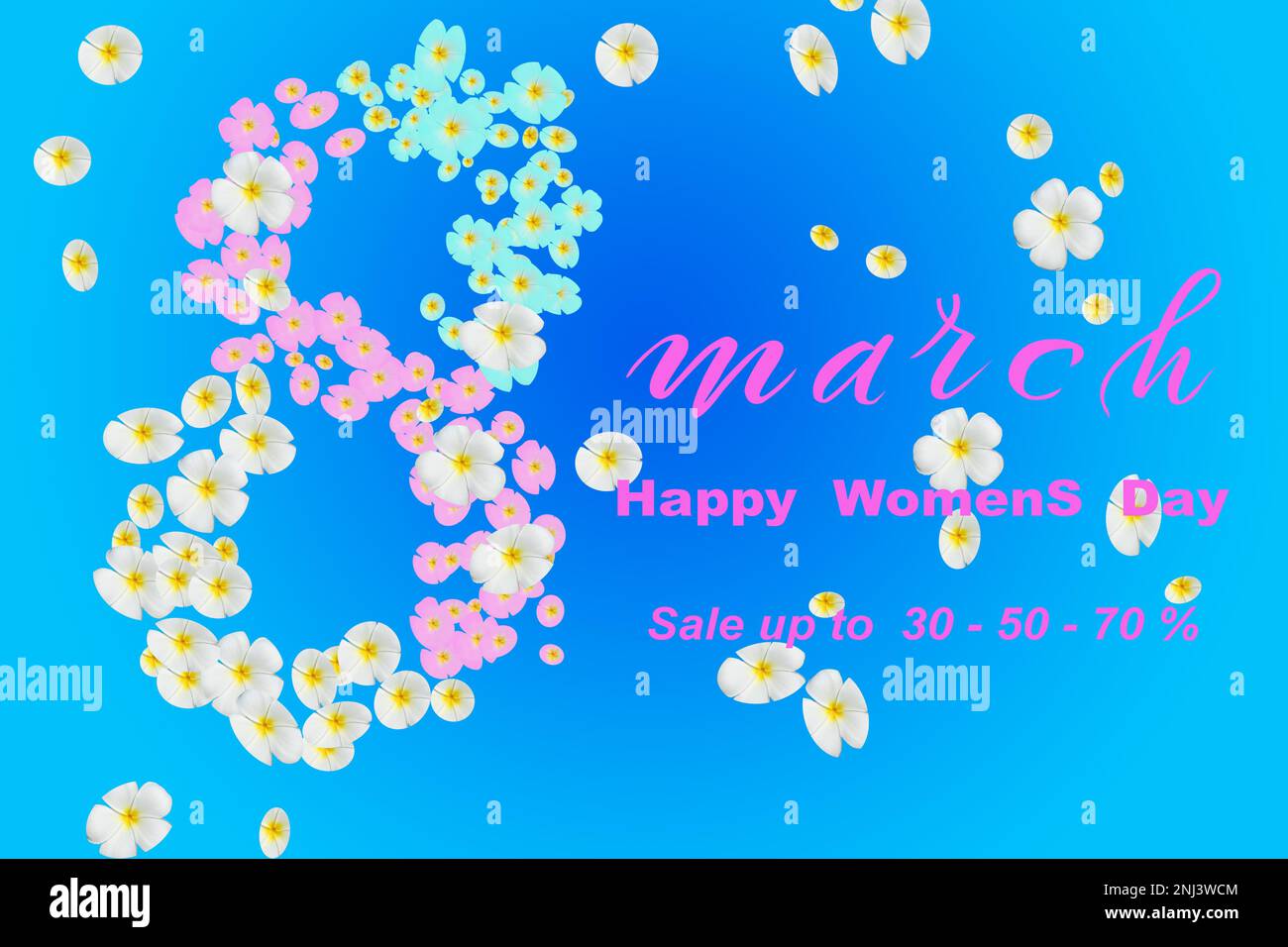 flyer or banner about 30,50,70 percent discount for international women ...