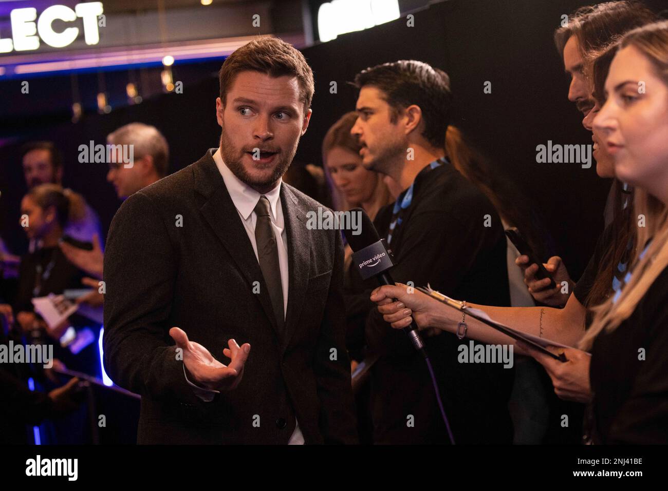 Jack Reynor is interviewed upon arrival for the screening of the TV ...