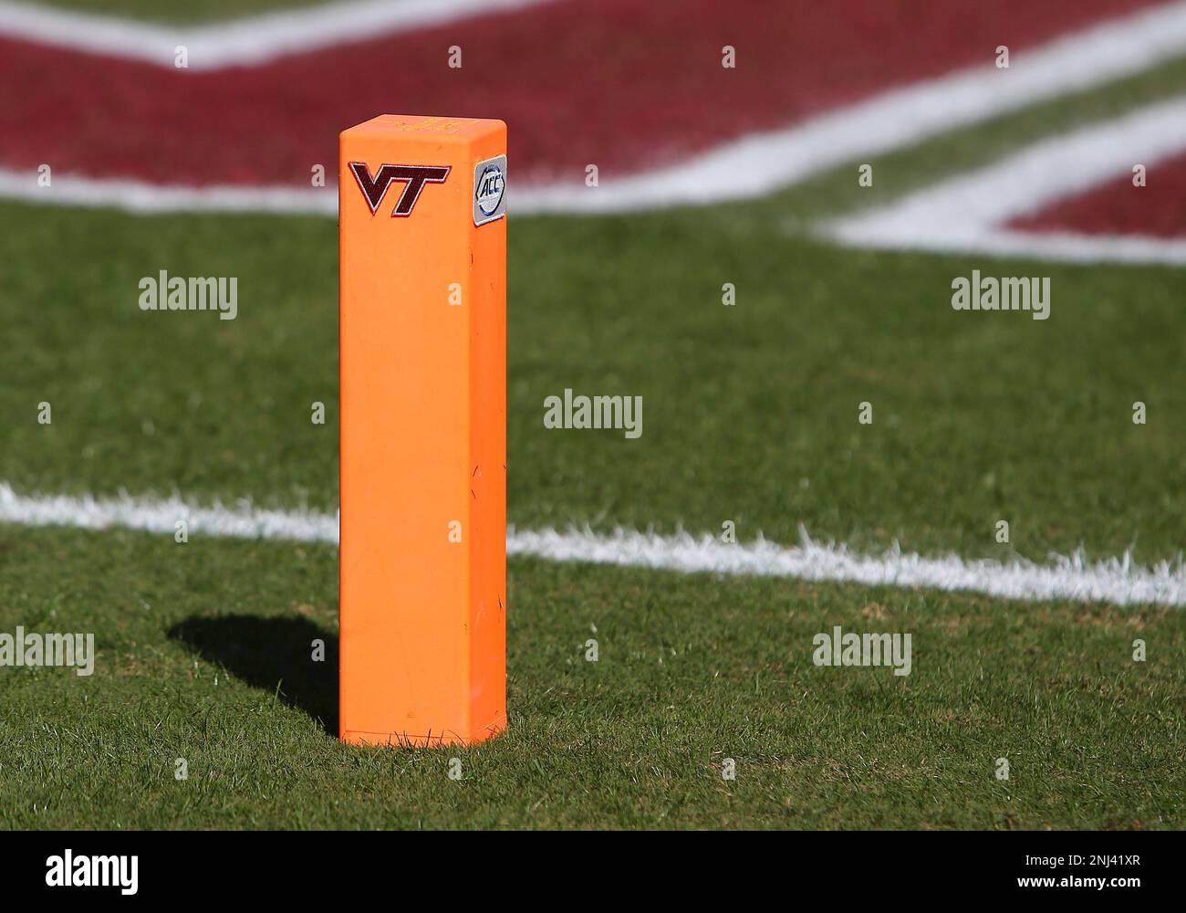 BLACKSBURG, VA - OCTOBER 15: Virginia Tech Hokies pylon with logo ...
