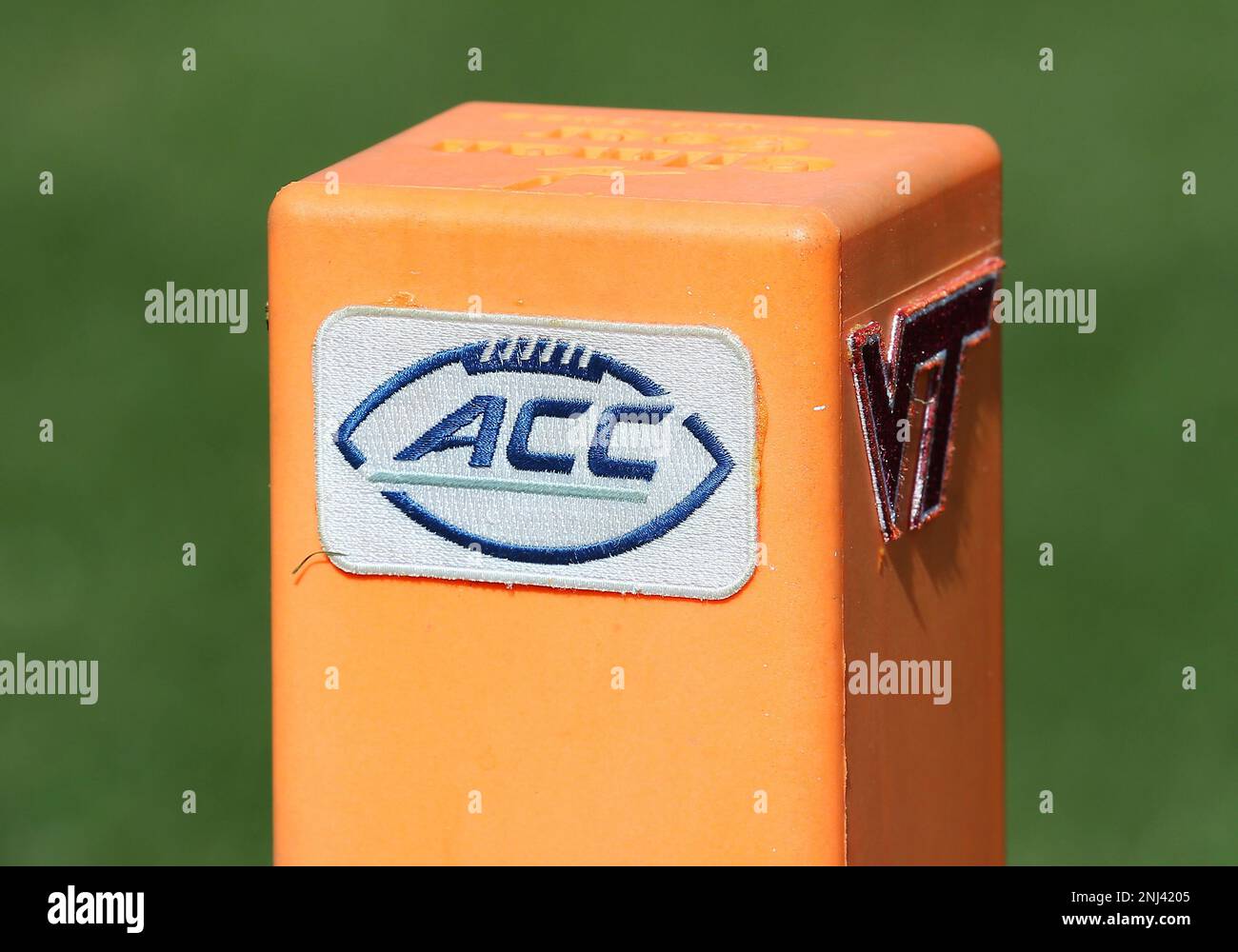 BLACKSBURG, VA - OCTOBER 15: Virginia Tech Hokies pylon with logo ...