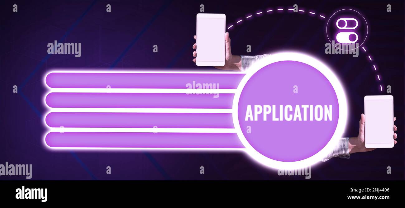 Text sign showing Application. Business concept an order for something ...