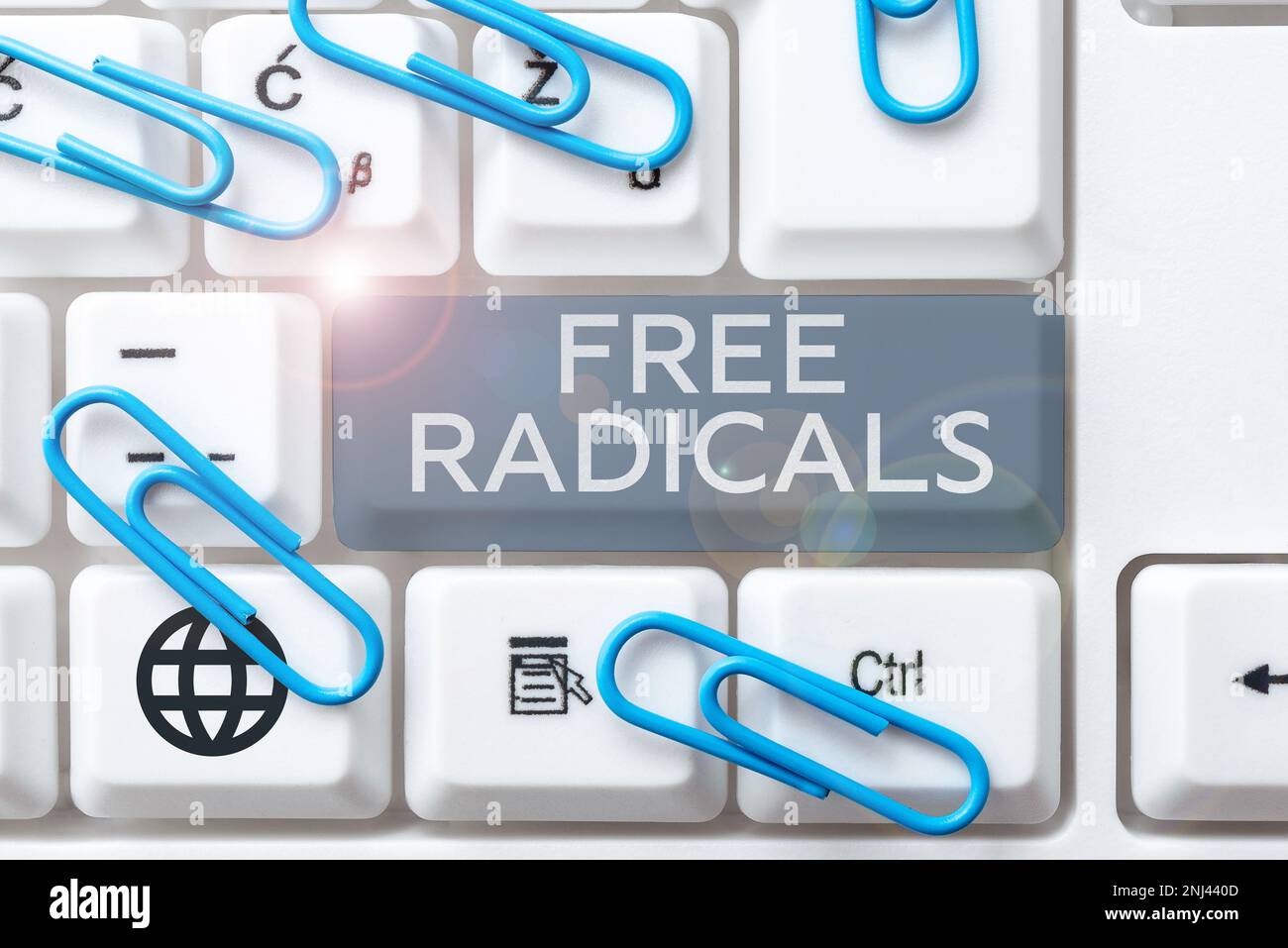 Hand writing sign Free Radicals. Conceptual photo produced in body by ...