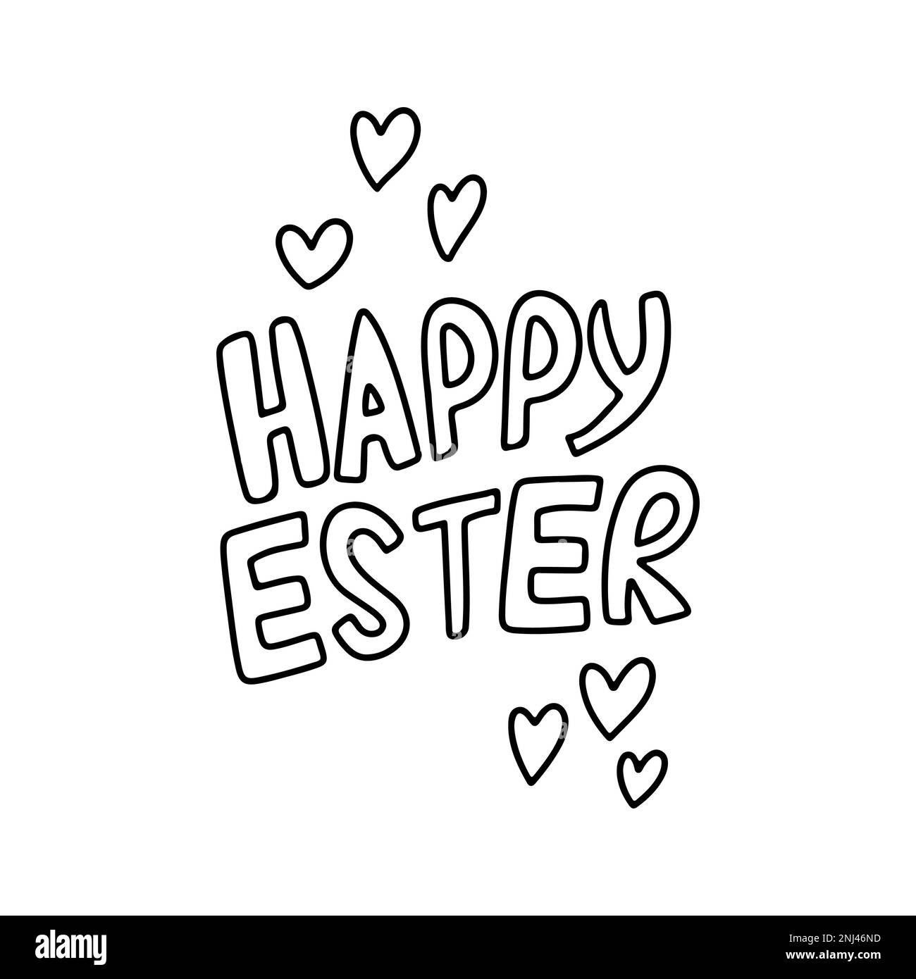 Happy Easter Black And White