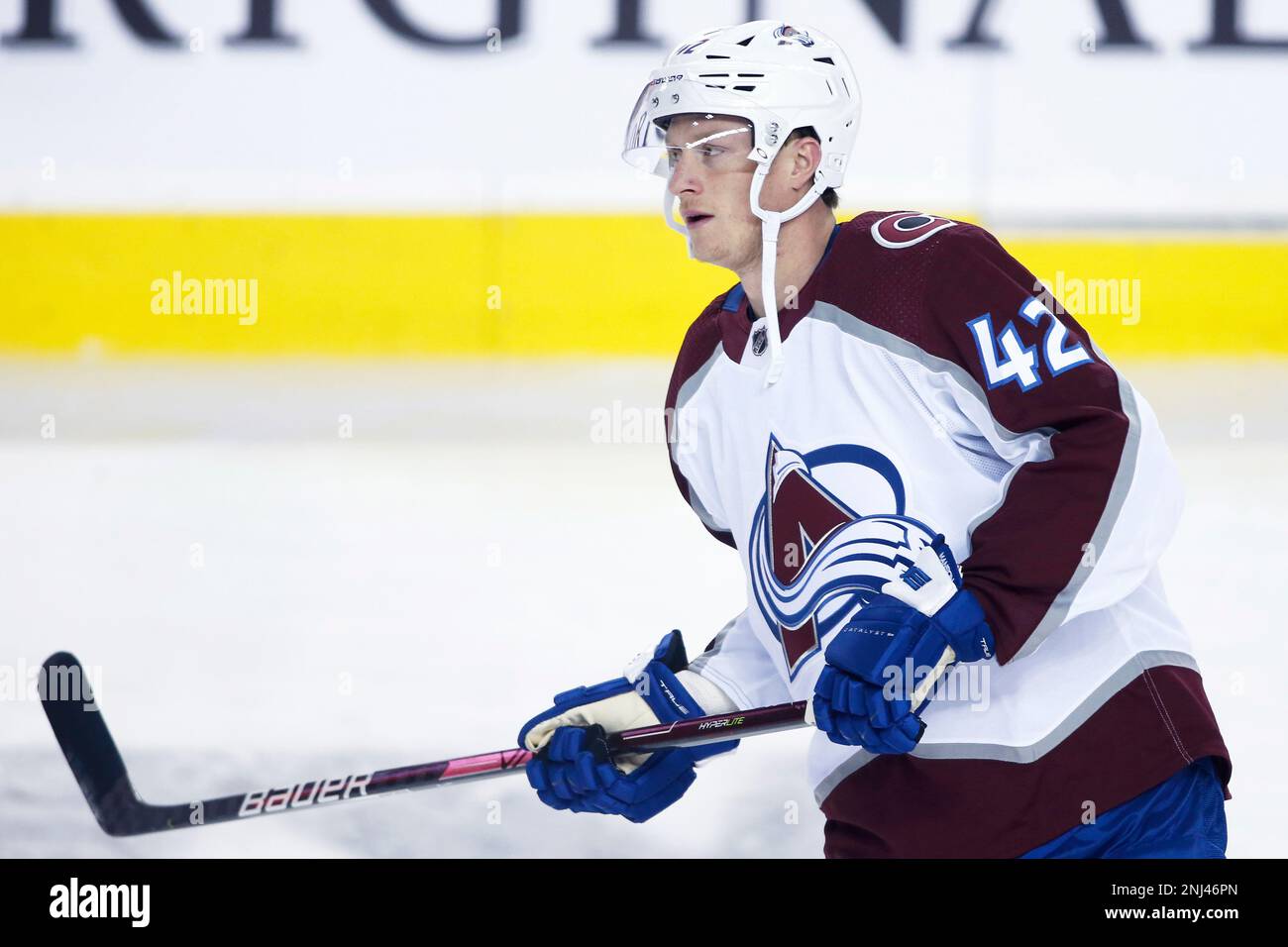 NHL profile photo on Colorado Avalanche player Josh Manson at a game ...
