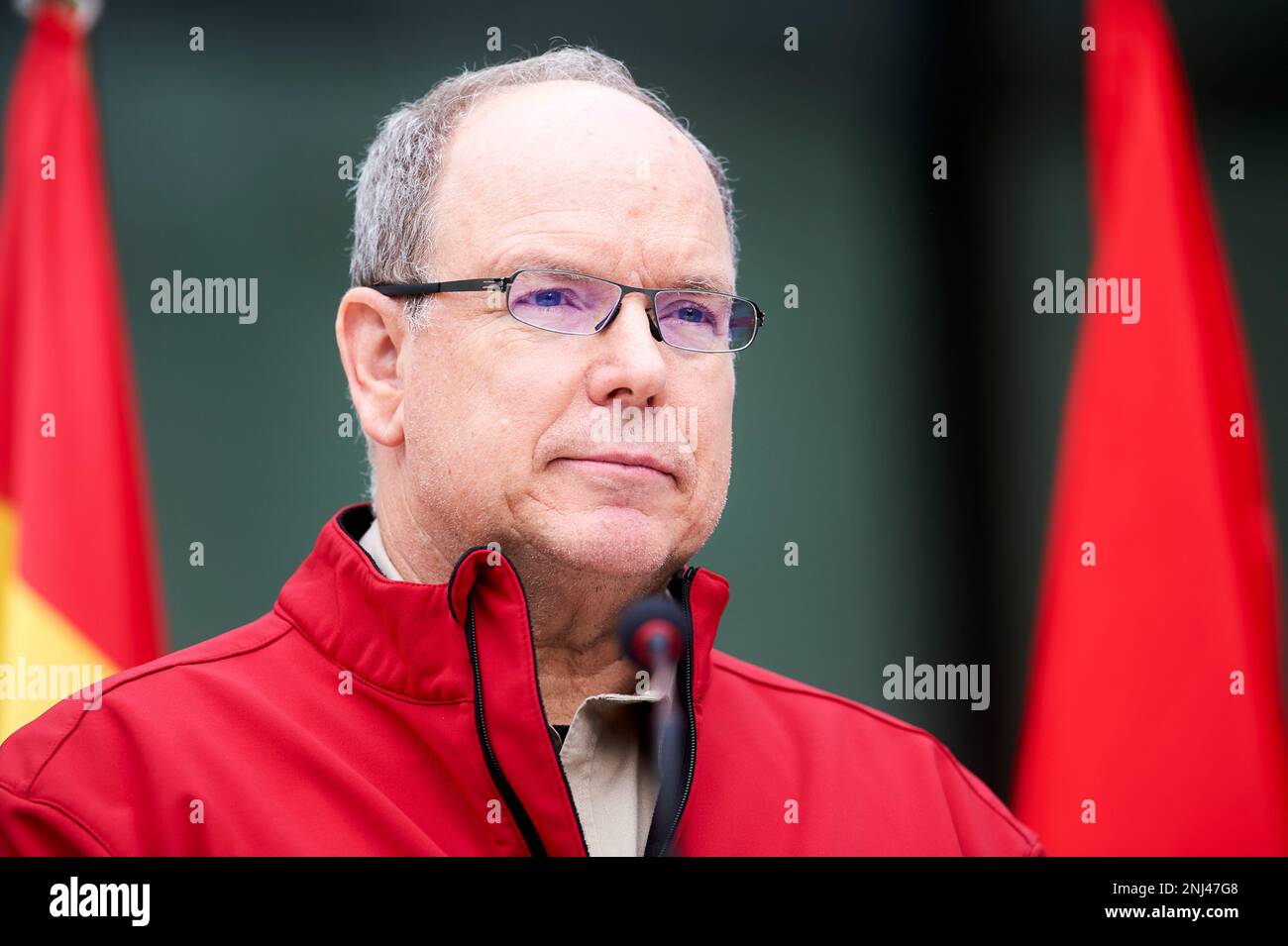 The Prince of Monaco, Albert II, during his visit to the future ...