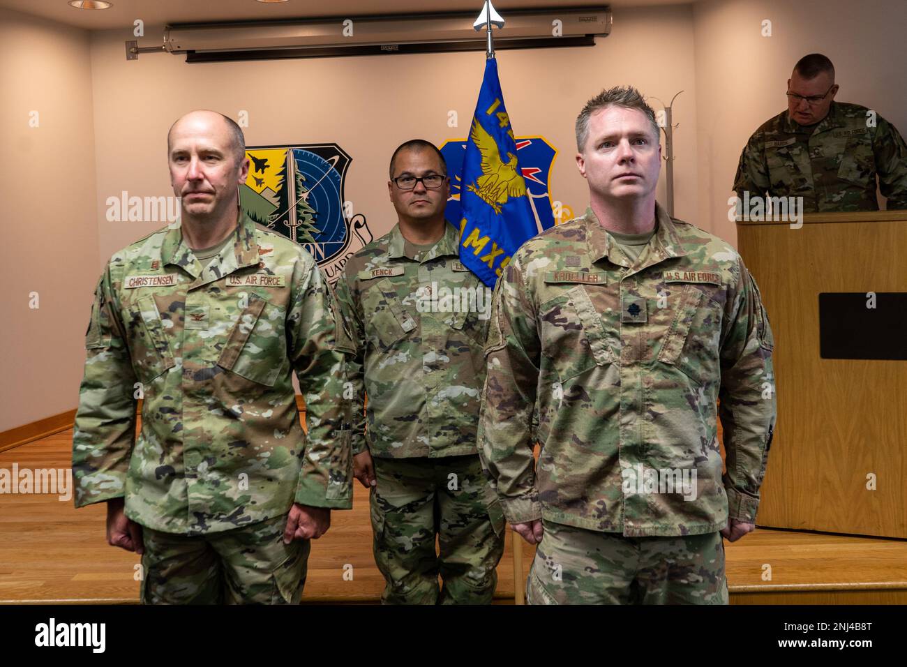 Lt. Col. Brian Kroeller assumes command of the 142nd AMXS during a ...