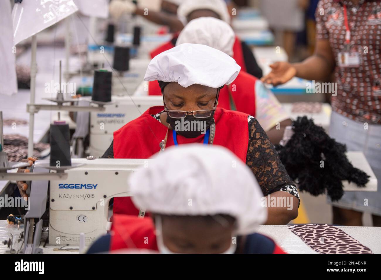 Accra, Ghana. 22nd Feb, 2023. Seamstresses work in the KAD textile ...