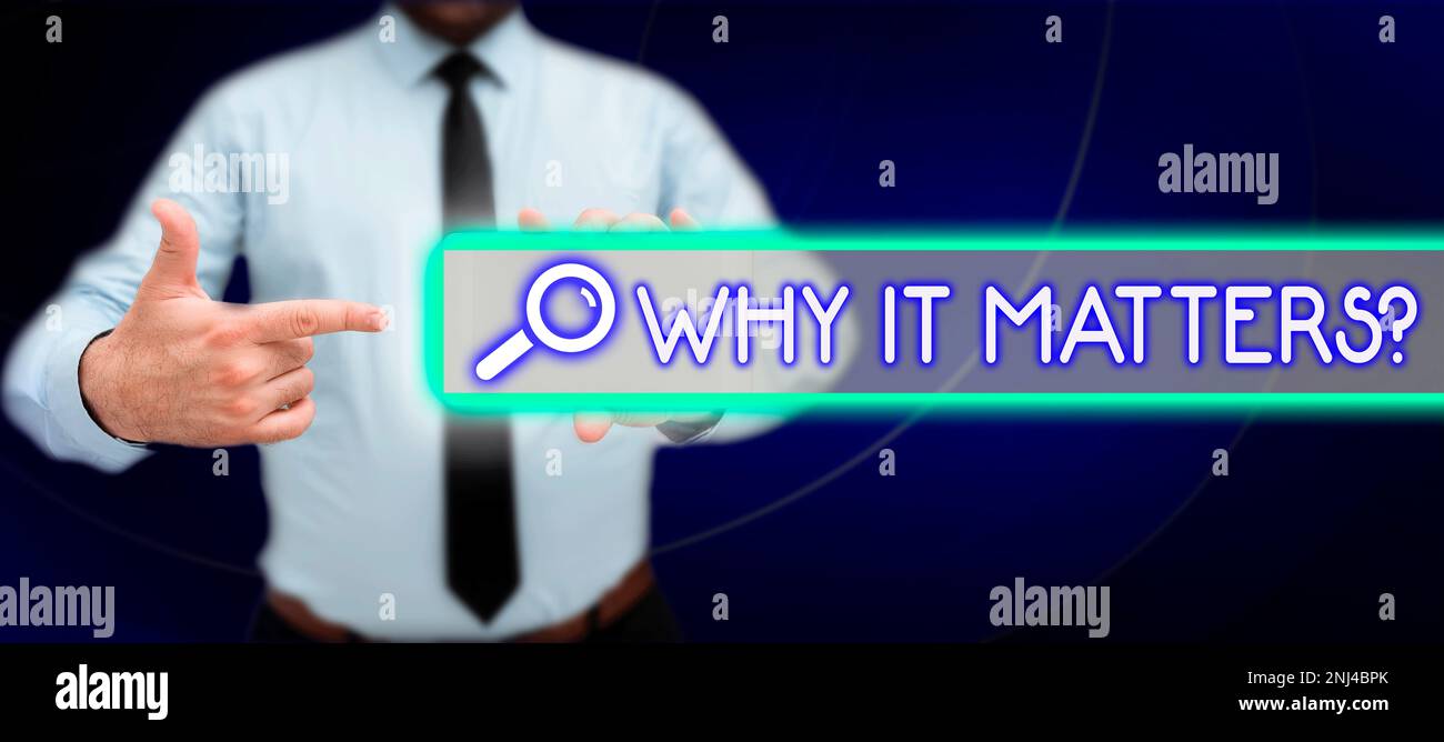 Conceptual display Why It Matters. Business showcase Important Reasons ...