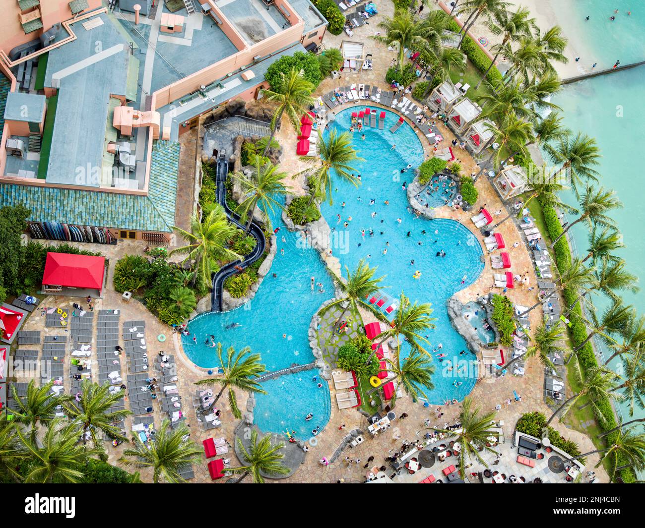 Waikiki Beach and Diamond Head Volcano Honolulu,Oahu,Hawaii,USA Stock ...