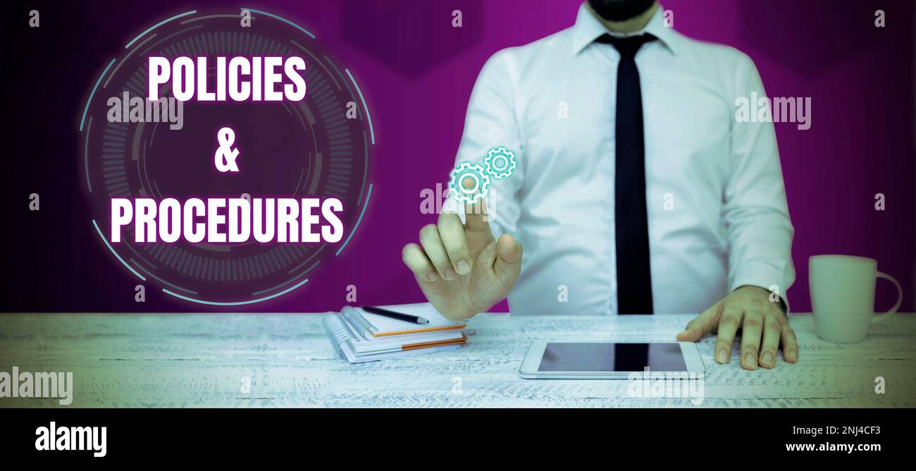 Hand Writing Sign Policies Procedures Concept Meaning List Of Rules