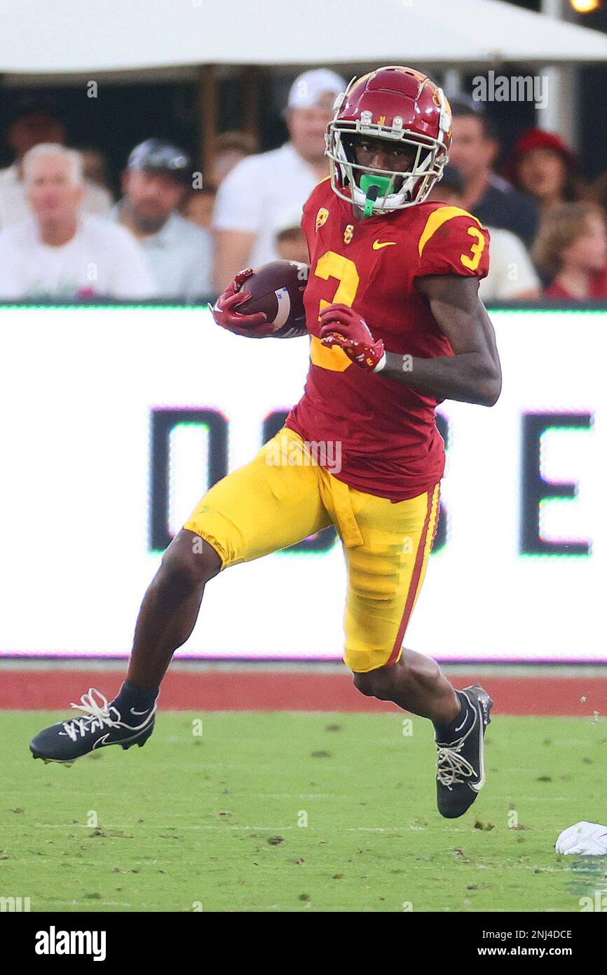 USC Trojans wide receiver Jordan Addison (3) runs upfield during an ...