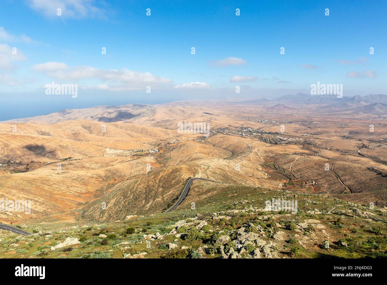 View of the Fuerteventura landscape from the top of Morro Velosa Stock ...