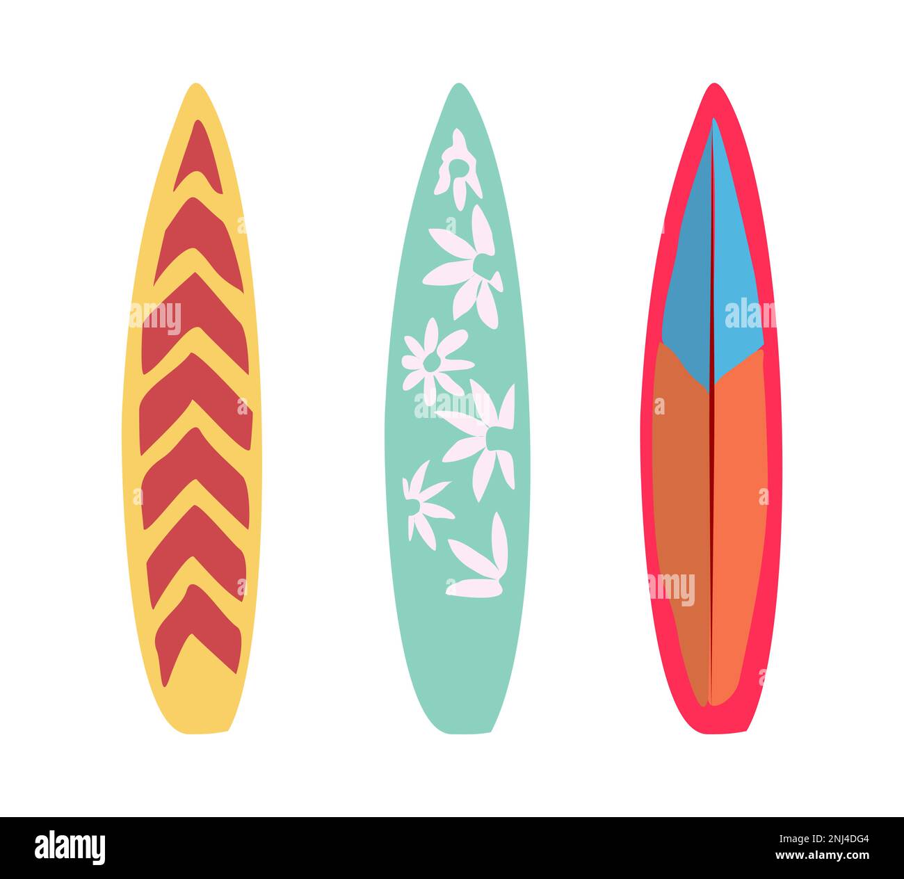 Set of Surfboards with tropic design vector Stock Vector Image & Art - Alamy