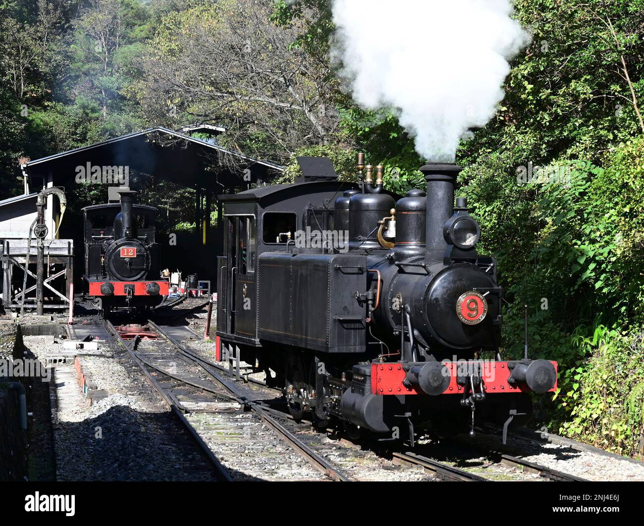 Steam Engine Locomotive SL12 is pictured at Meiji Mura in Inuyama City ...