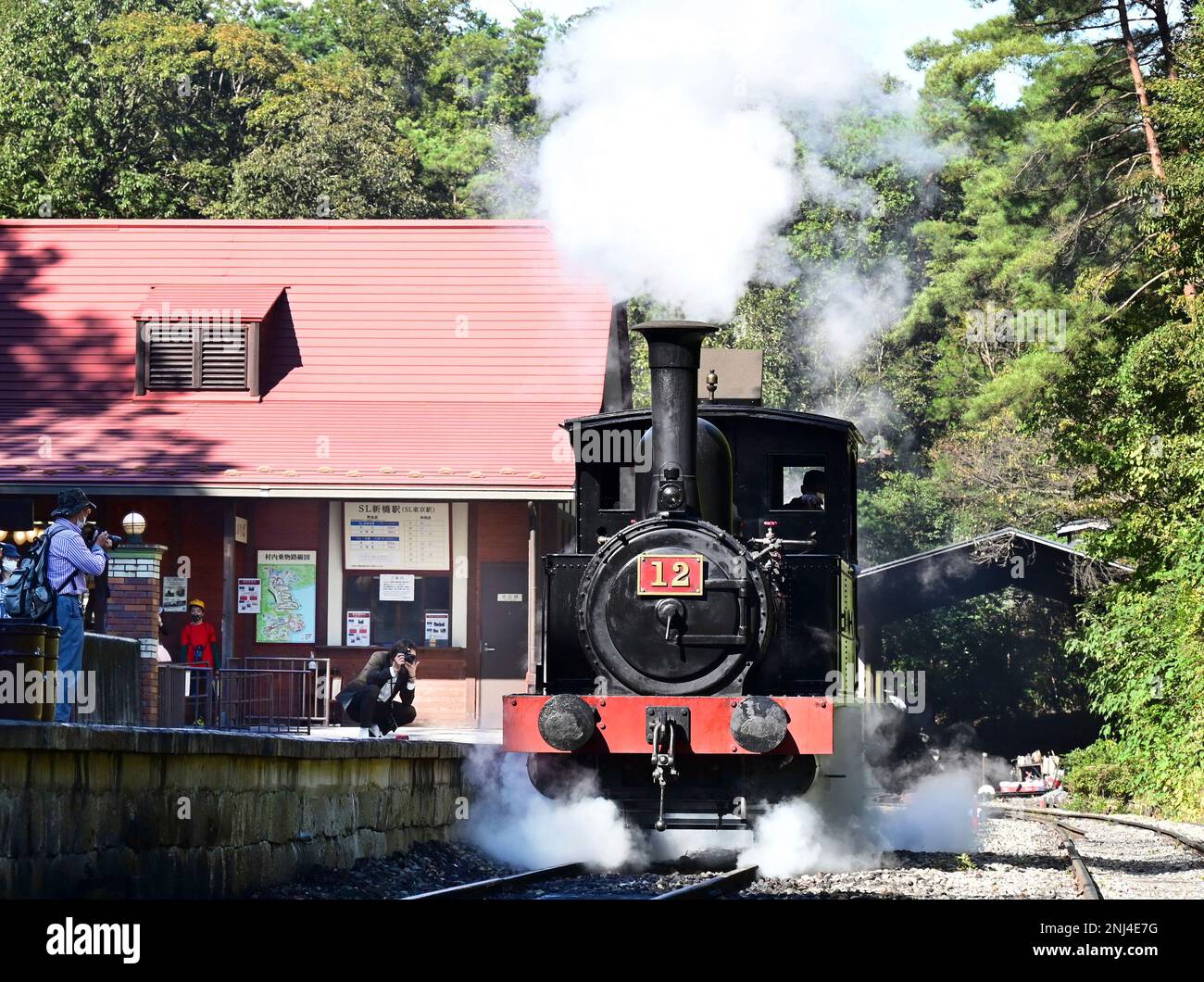 Steam Engine Locomotive SL12 is pictured at Meiji Mura in Inuyama City ...