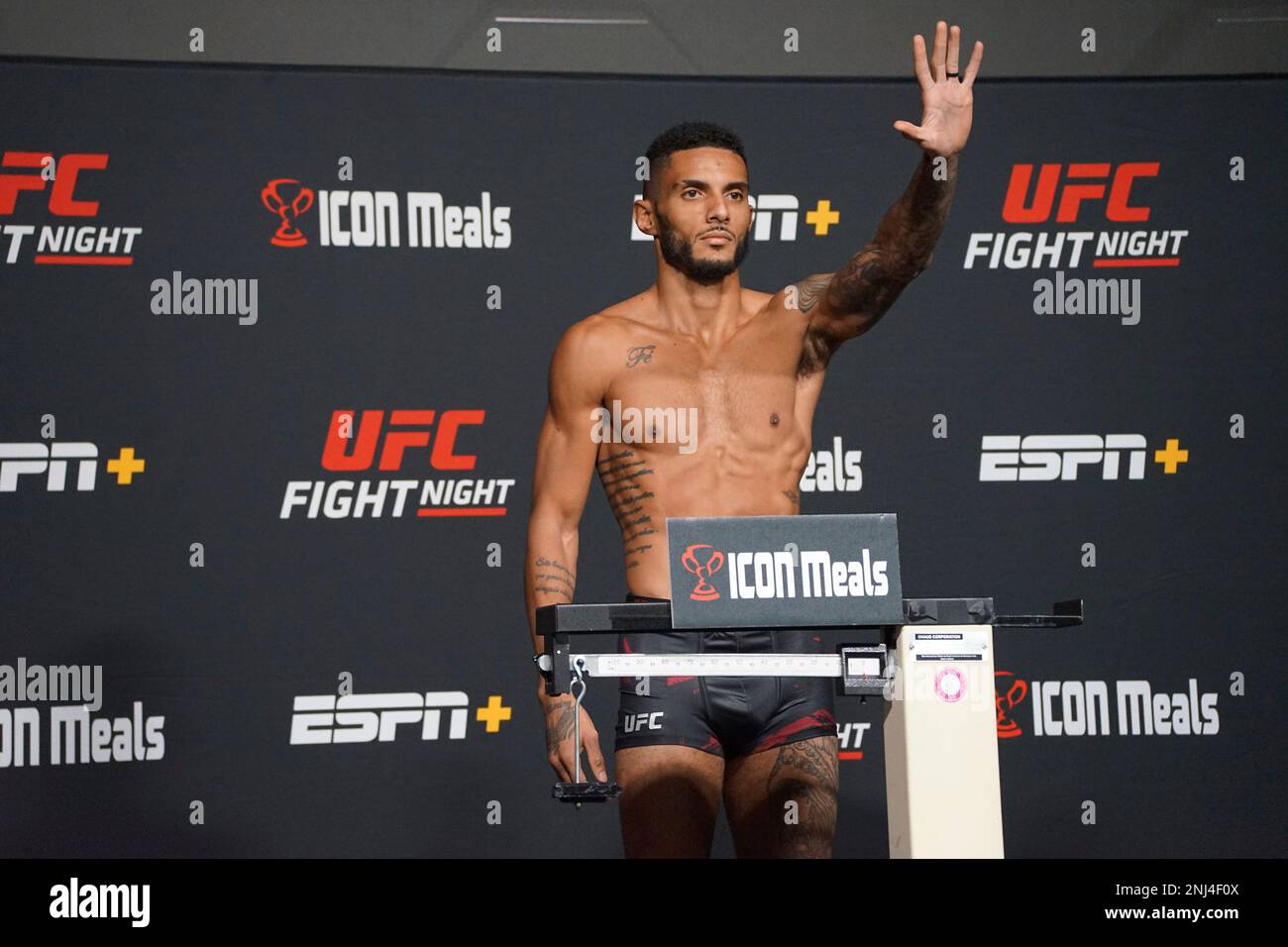 LAS VEGAS, NV - OCTOBER 14: Lucas Alexander weighs in for their UFC ...