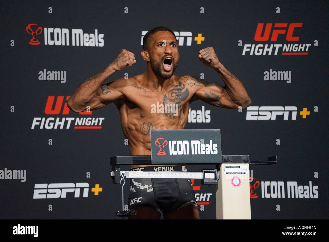 LAS VEGAS, NV - OCTOBER 14: Joanderson Brito weighs in for their UFC ...