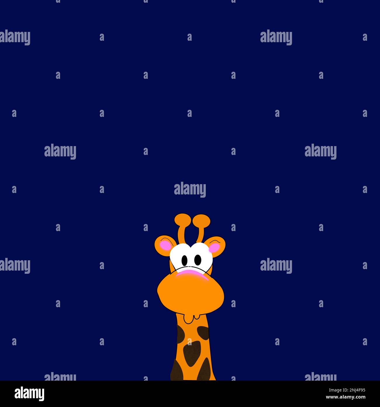 Giraffe Wallpaper with plain blue background Stock Photo - Alamy