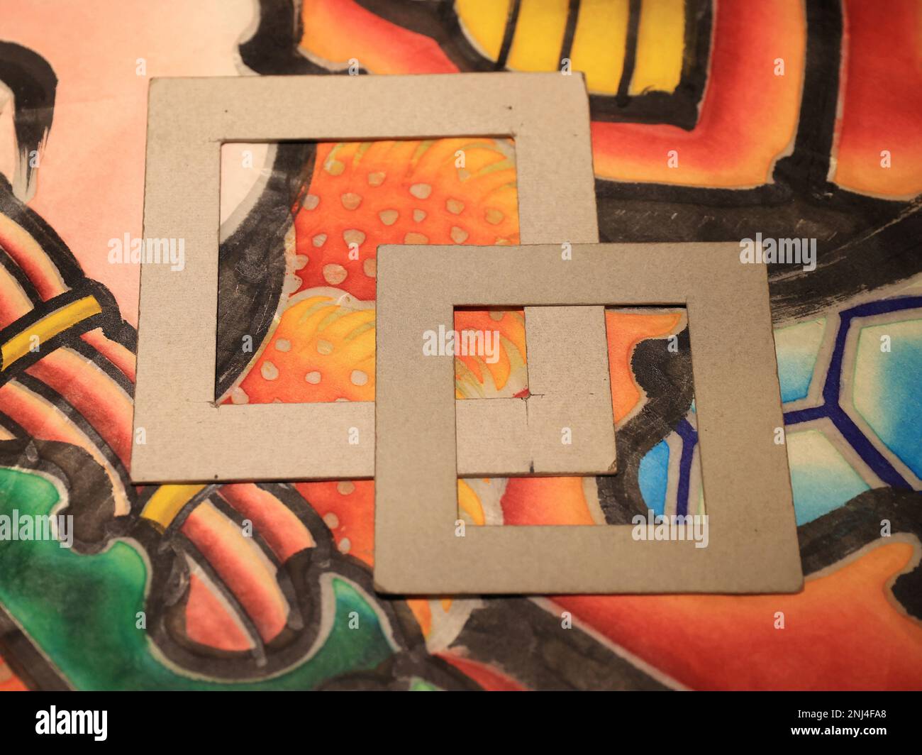 A frame is used for Nebuta matsuri festival material to make a fan and ...