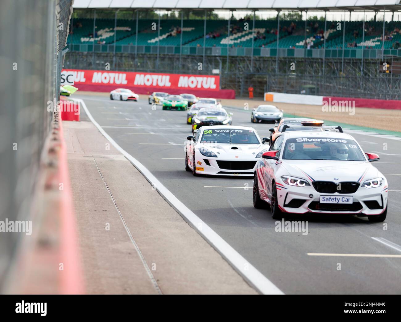 The Masters GT4 Race about to restart under the safety car after the ...