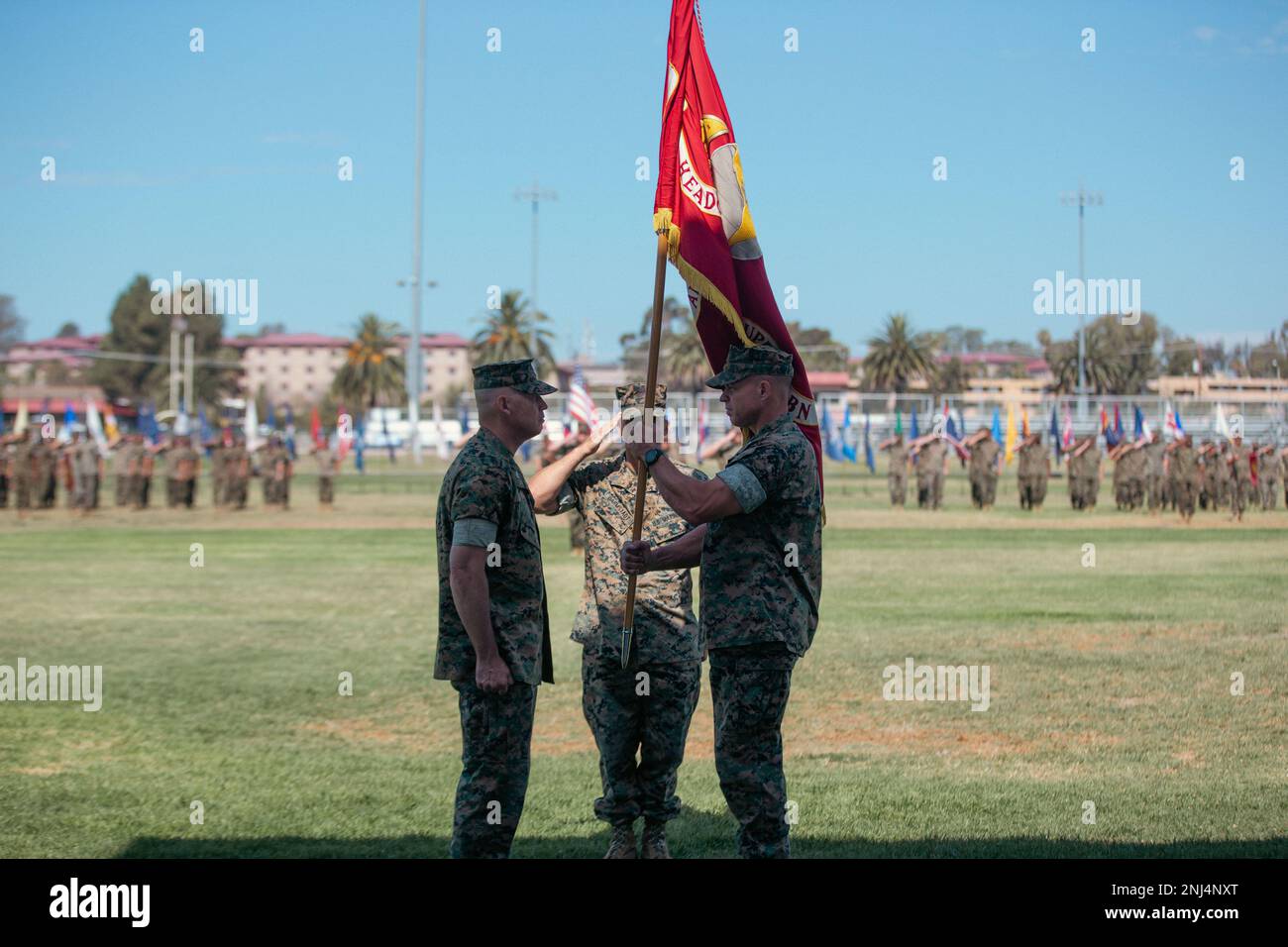U.S. Marine Corps Col. Daniel M. Whitley, right, the outgoing ...