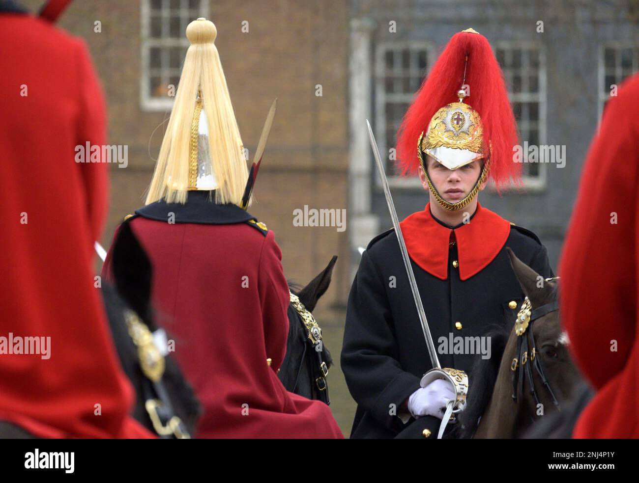 London, England, UK. Daily Changing of the Guard on Horse Guards ...