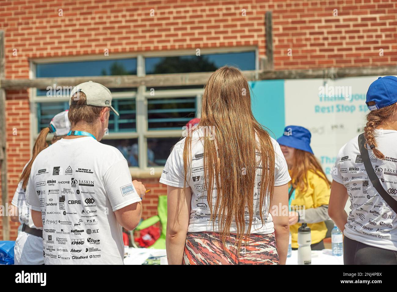 Toronto, Ontario Canada- May 29th, 2022: people at both during the ...