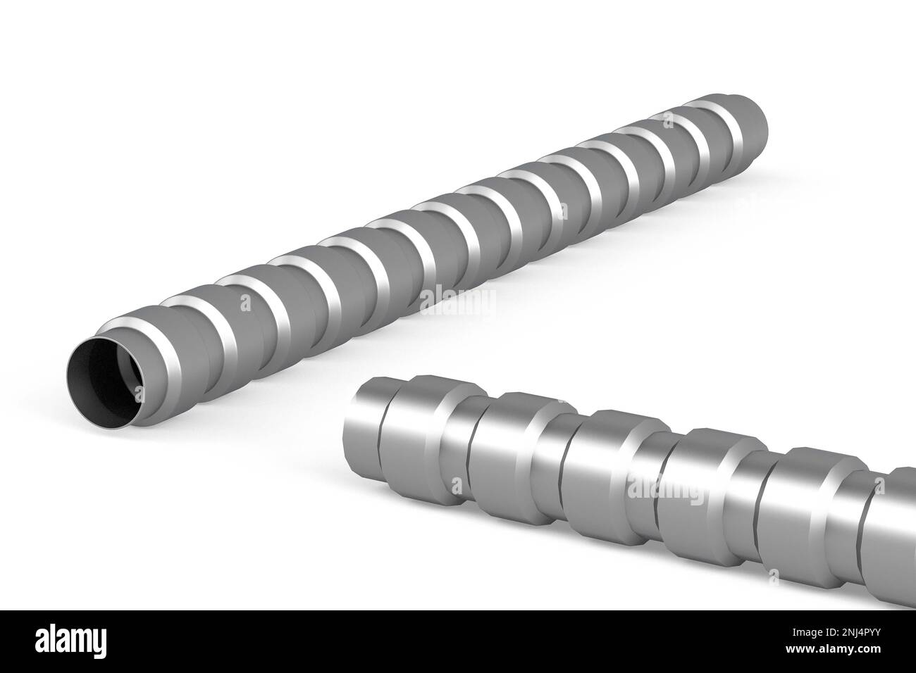 Metal industrial pipe isolated on white background - 3d render Stock ...