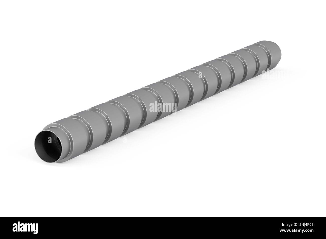 Metal industrial pipe isolated on white background - 3d render Stock ...