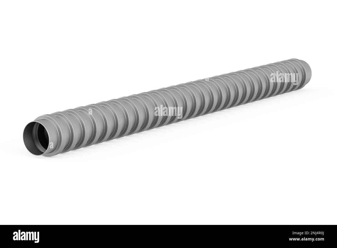 Metal industrial pipe isolated on white background - 3d render Stock ...