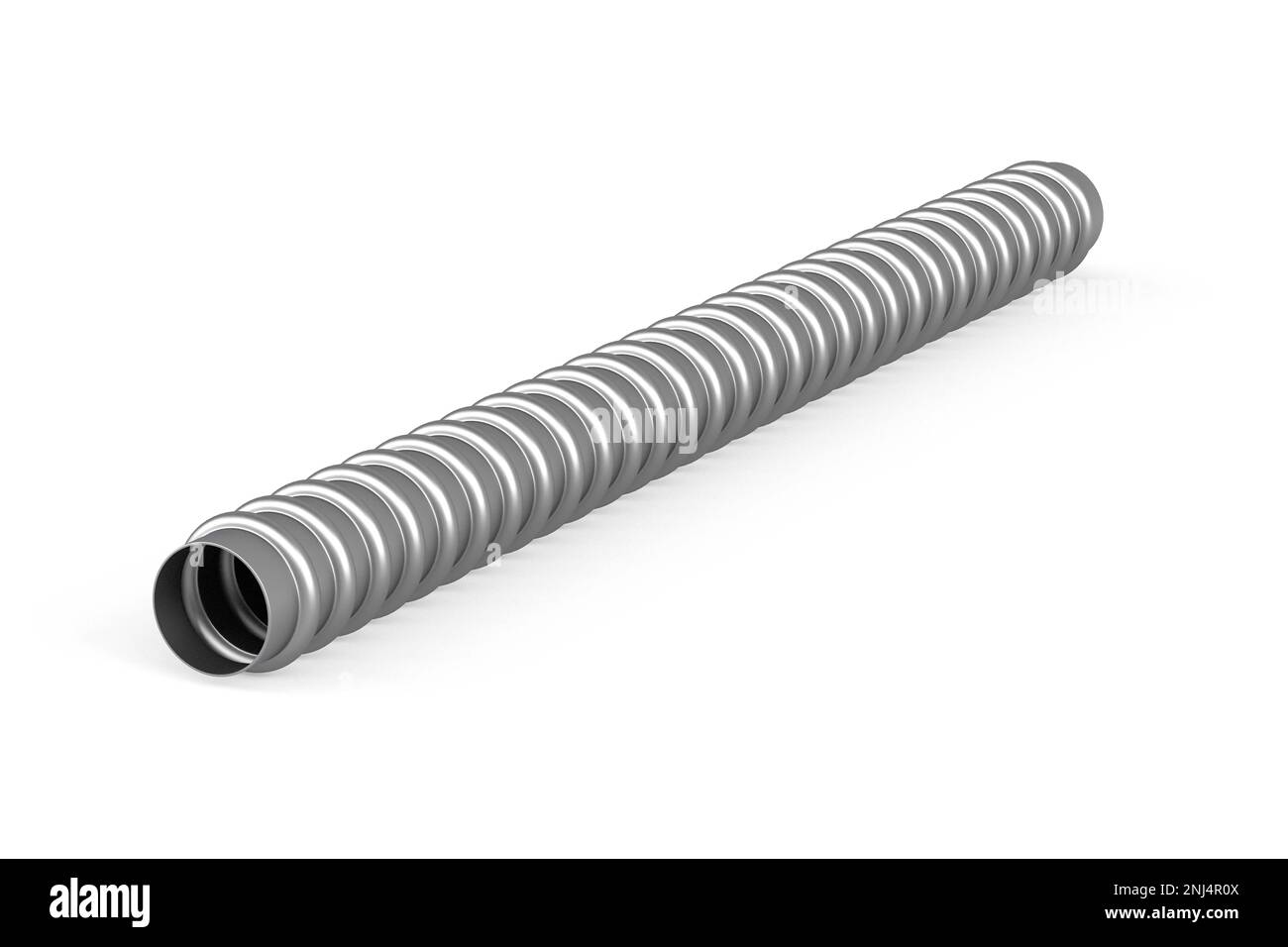 Metal industrial pipe isolated on white background - 3d render Stock ...