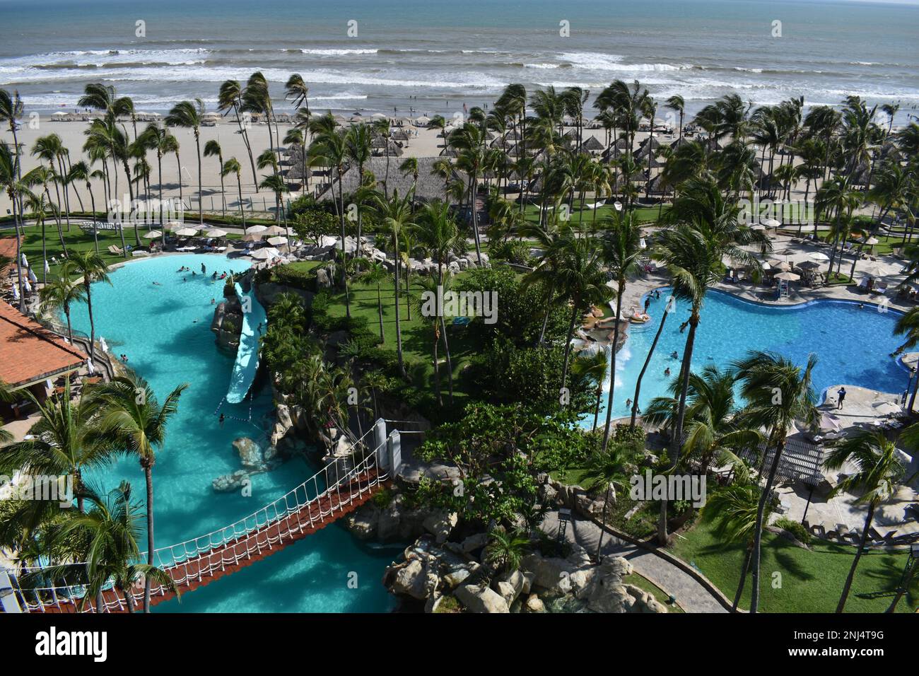 Beach and Pools Shot with Beach Background Stock Photo - Alamy