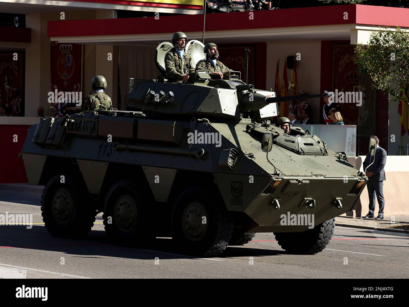 A tank of the Spanish Army during the solemn act of homage to the ...