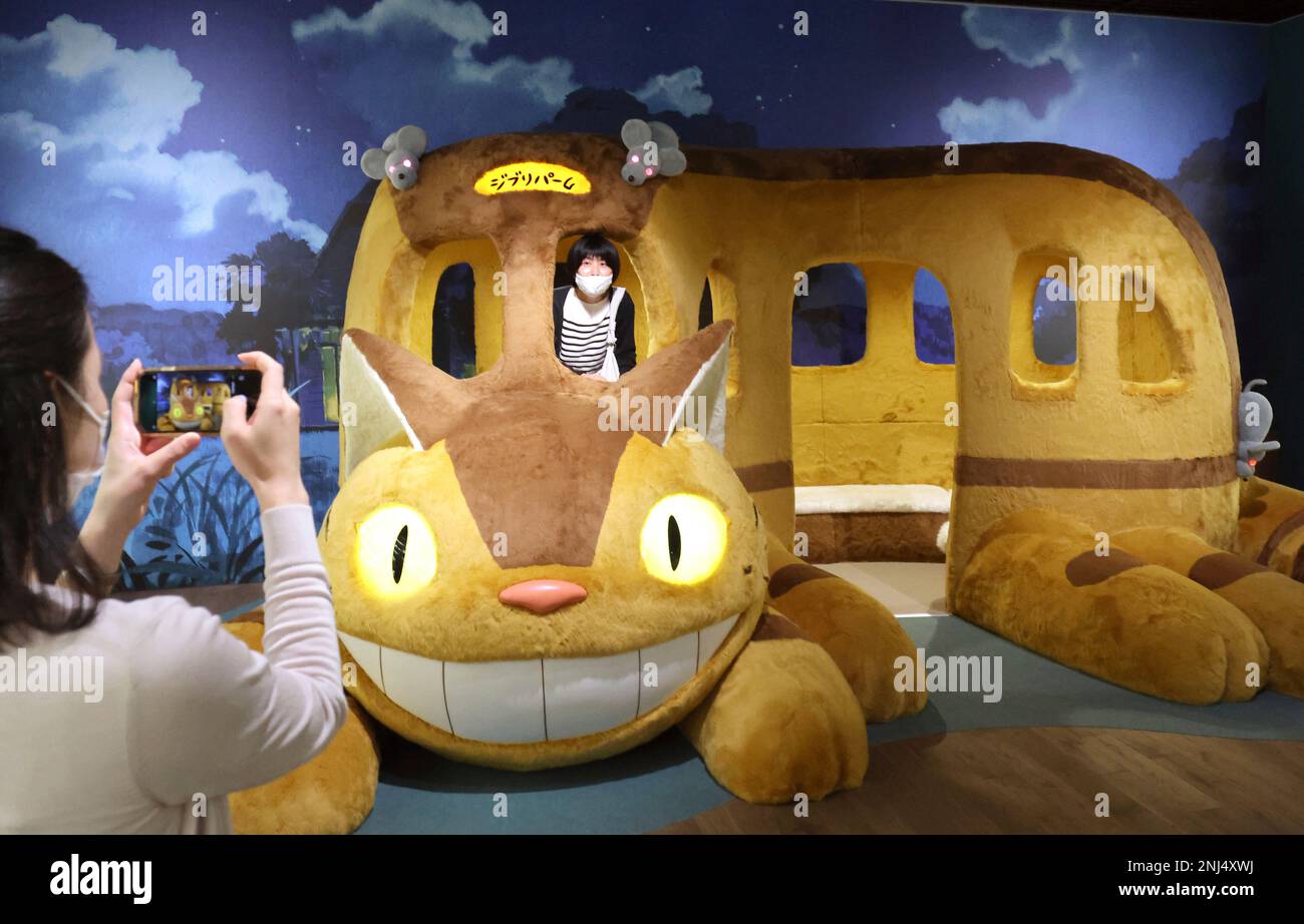 Invited guests visit Ghibli Park to see Neko Bus at Ghibli Grand ...